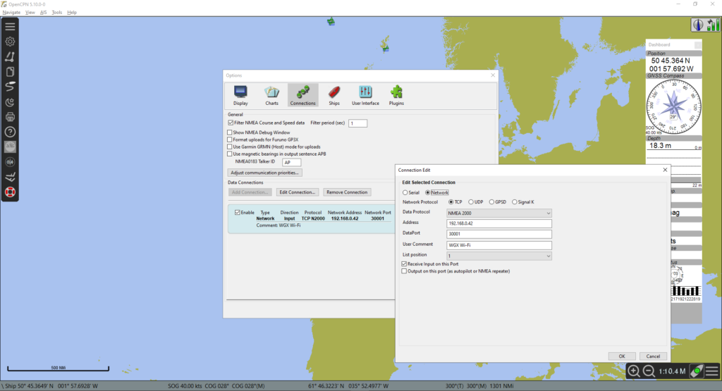 Using OpenCPN with the Actisense W2K-1/WGX-1/W2K-2 - Actisense